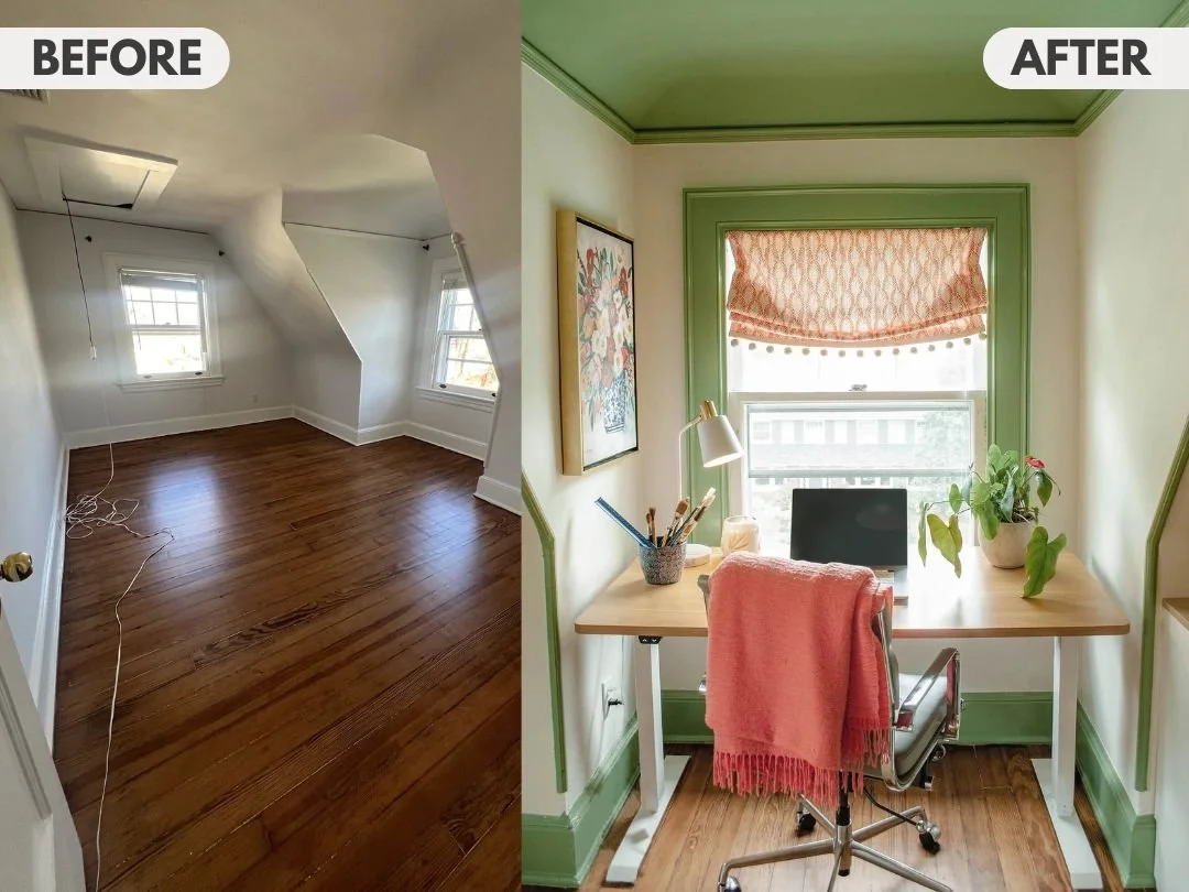 B&A: First-Time DIYer’s Happy, Vibrant Home Office — ONE ROOM CHALLENGE®