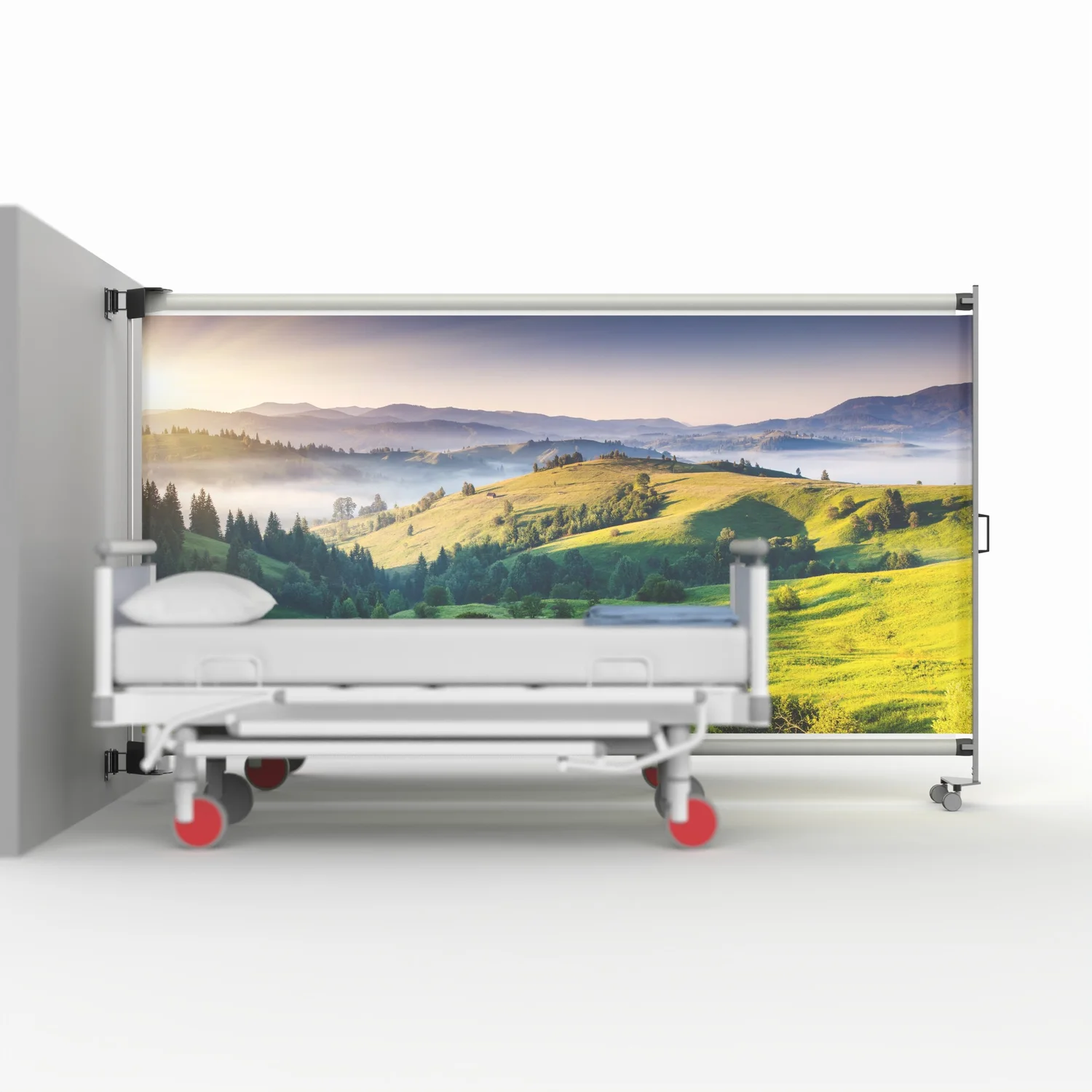 KwickScreen Air | Fixed-to-Wall Hygienic Hospital Privacy Screen ...