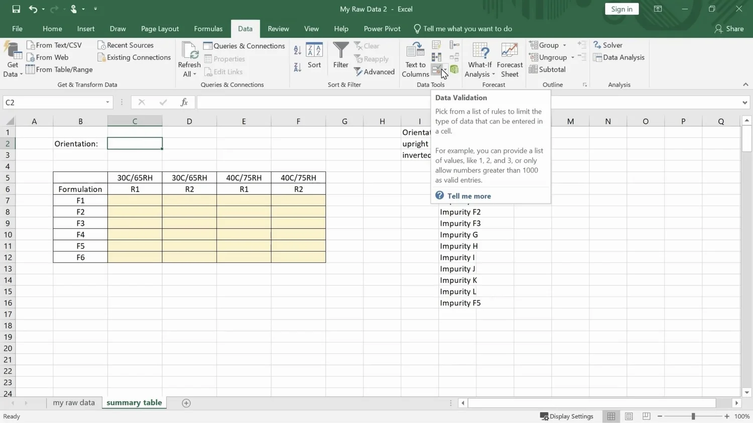 How to create a dropdown list | Excel in Science