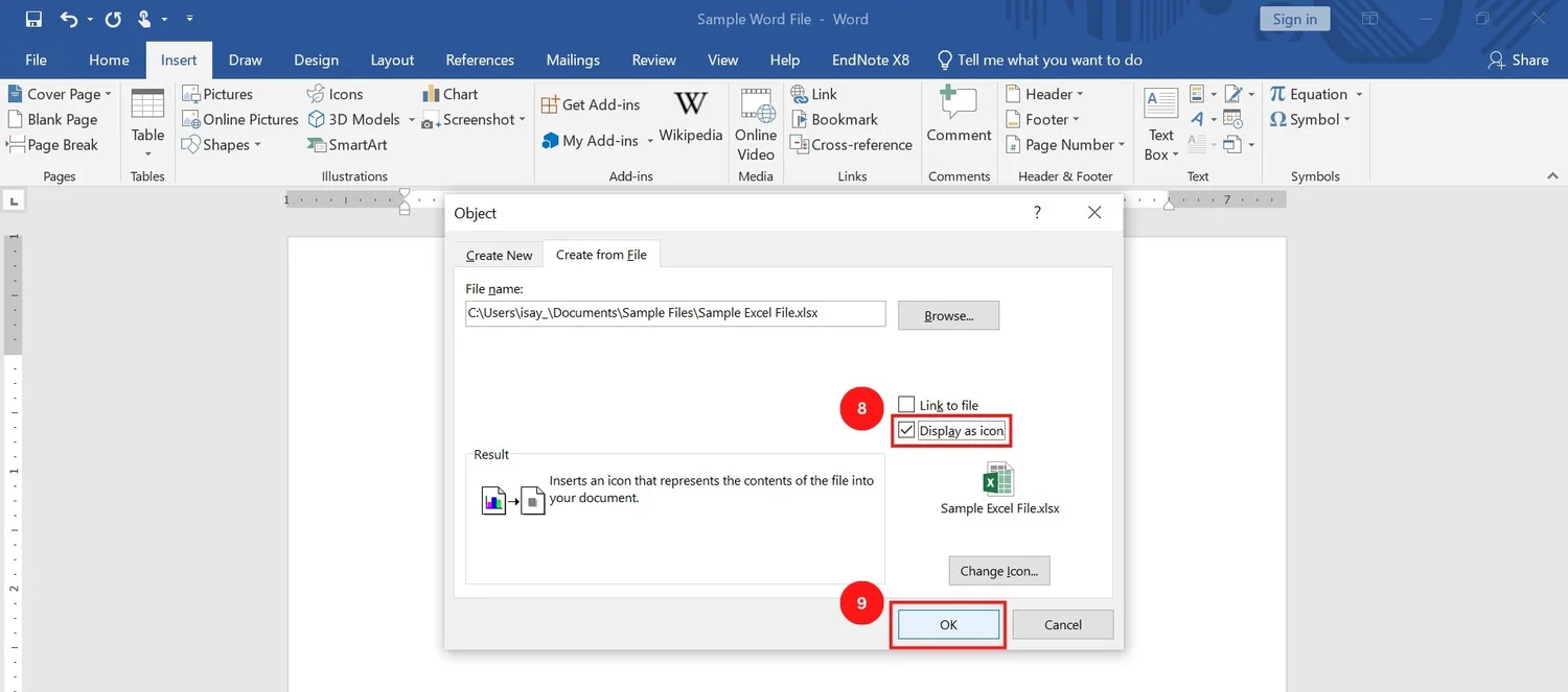 How to Embed an Excel File within a Word Document | Excel in Science