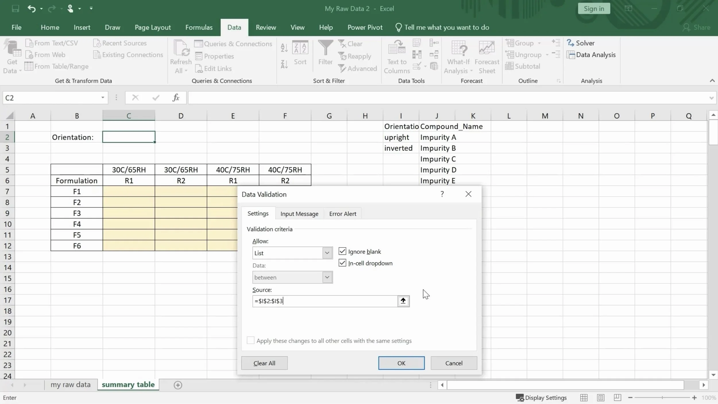 How to create a dropdown list | Excel in Science