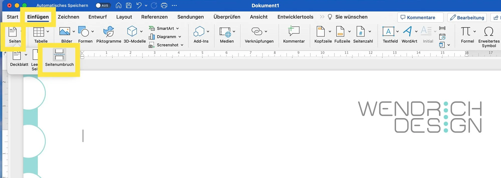Eigenes Briefpapier in Word benutzen – Wendrich Design | Website Logo ...