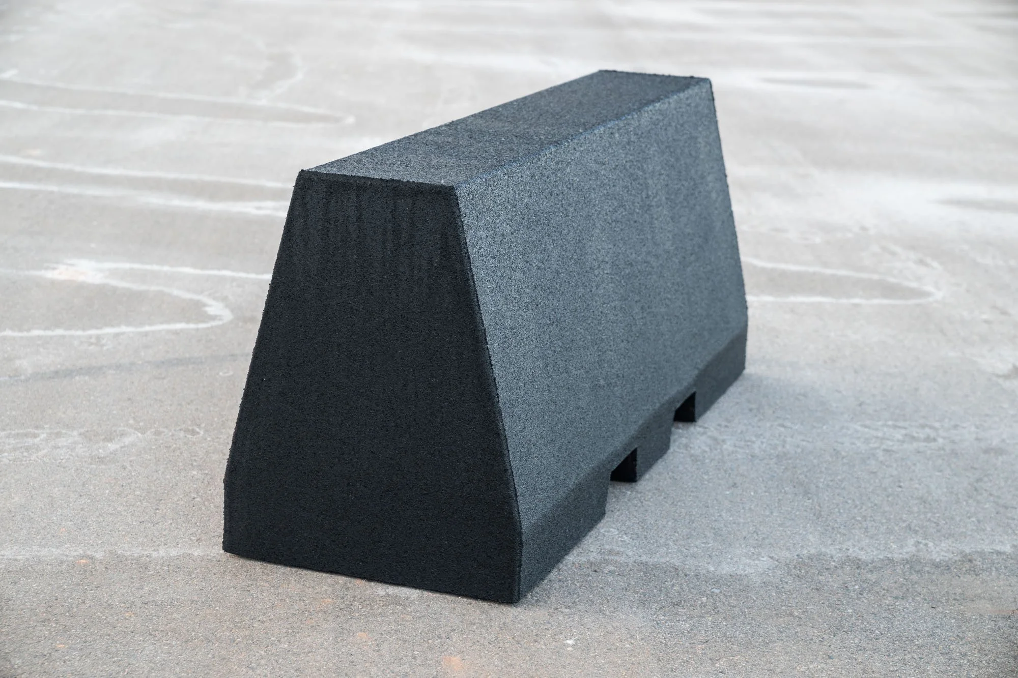 Recycled rubber barriers are better than concrete barriers.