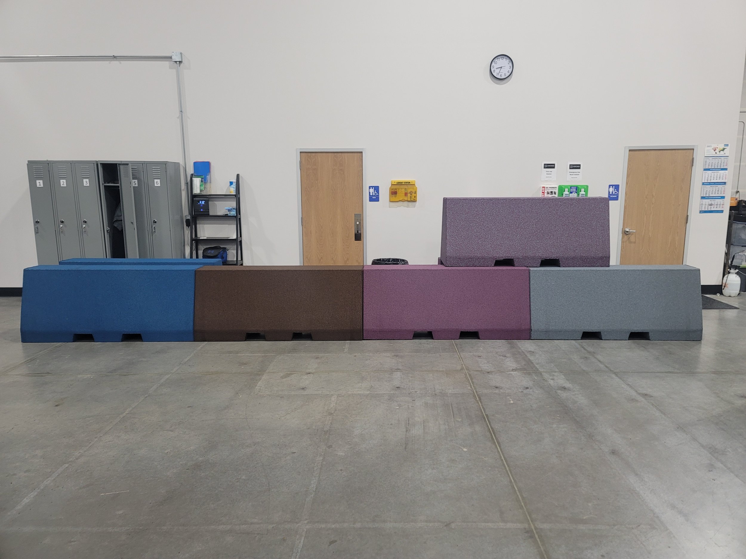 Concrete barrier alternatives made from recycled waste tires