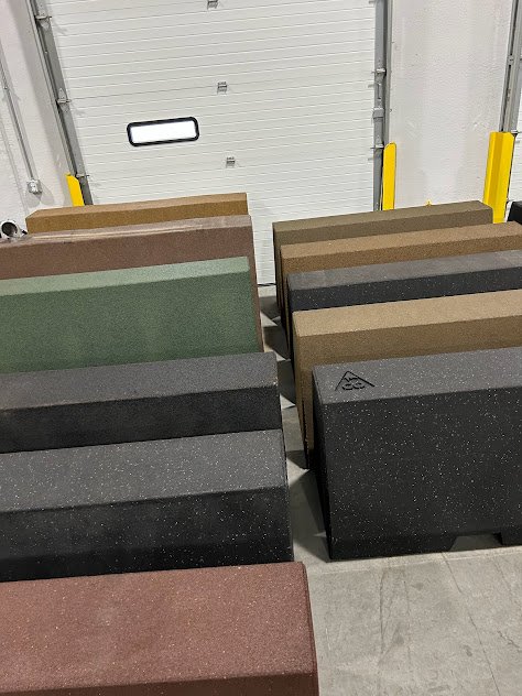 Concrete barrier alternatives made from recycled waste tires