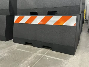 Recycled rubber barriers are better than concrete barriers.