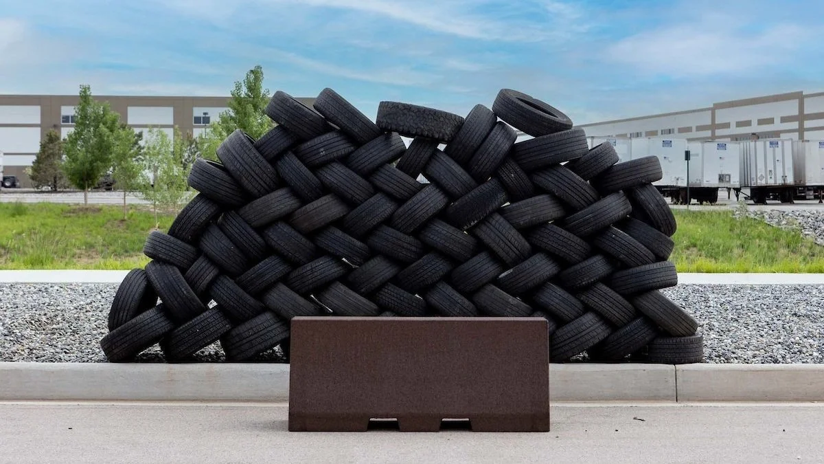 Sustainable barriers made from recycled waste tires with 95% less ...