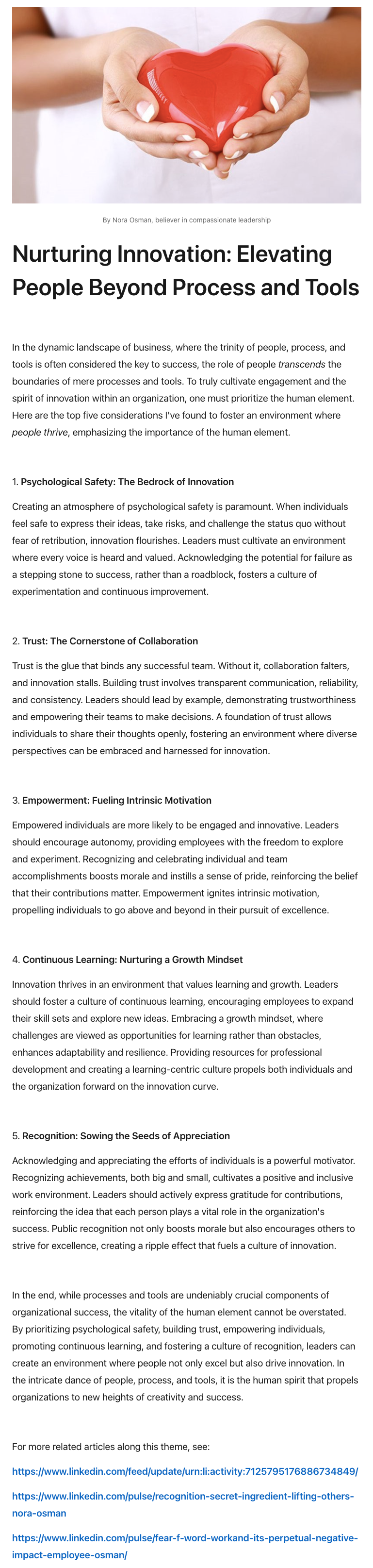 Nurturing Innovation: Elevating People Beyond Process and Tools ...