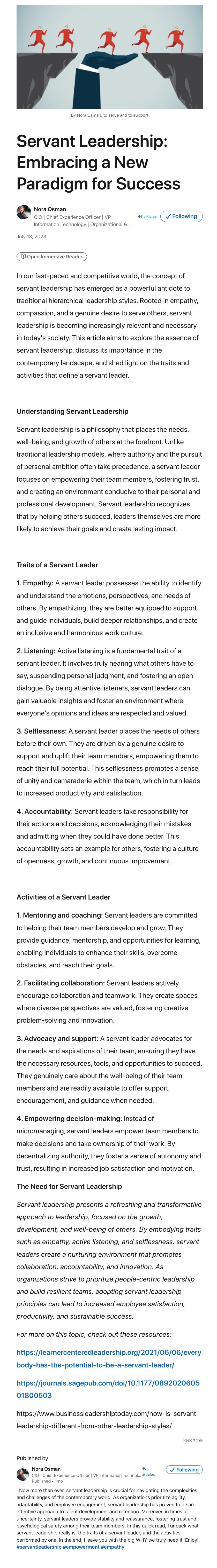 Servant Leadership Embracing A New Paradigm For Success Norvana