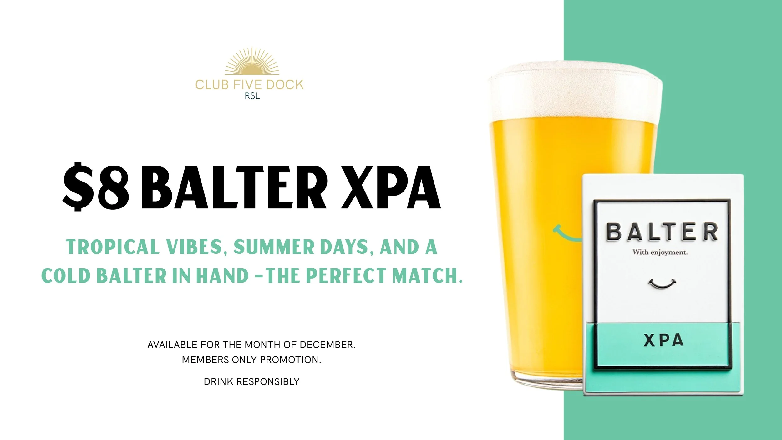 $8 Balter XPA — Club Five Dock RSL