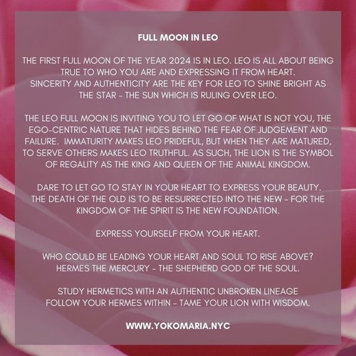 Full Moon in Leo 2024 - express your heart — Yoko Maria