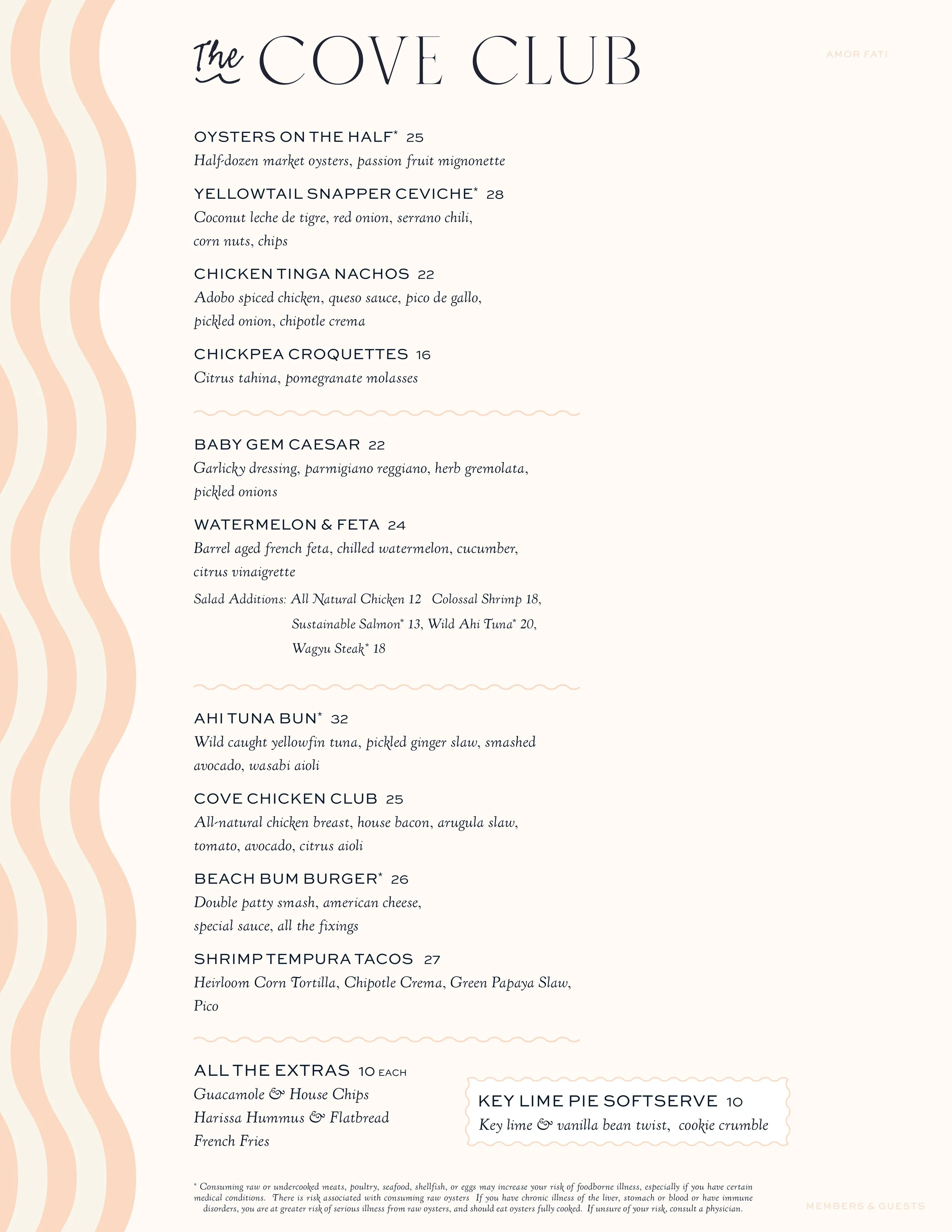 QR Menus — The Cove Club