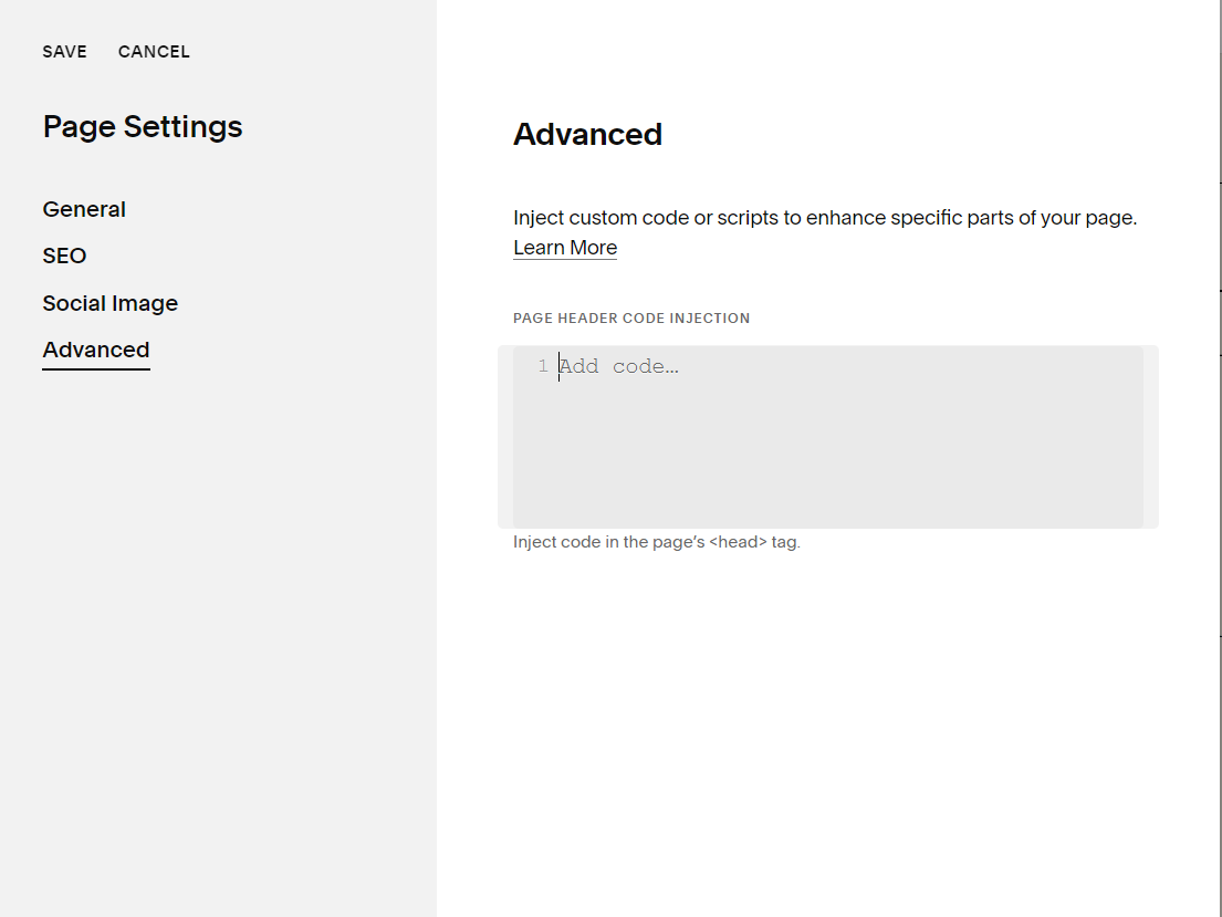 How to hide header or footer for a page in Squarespace 7.1