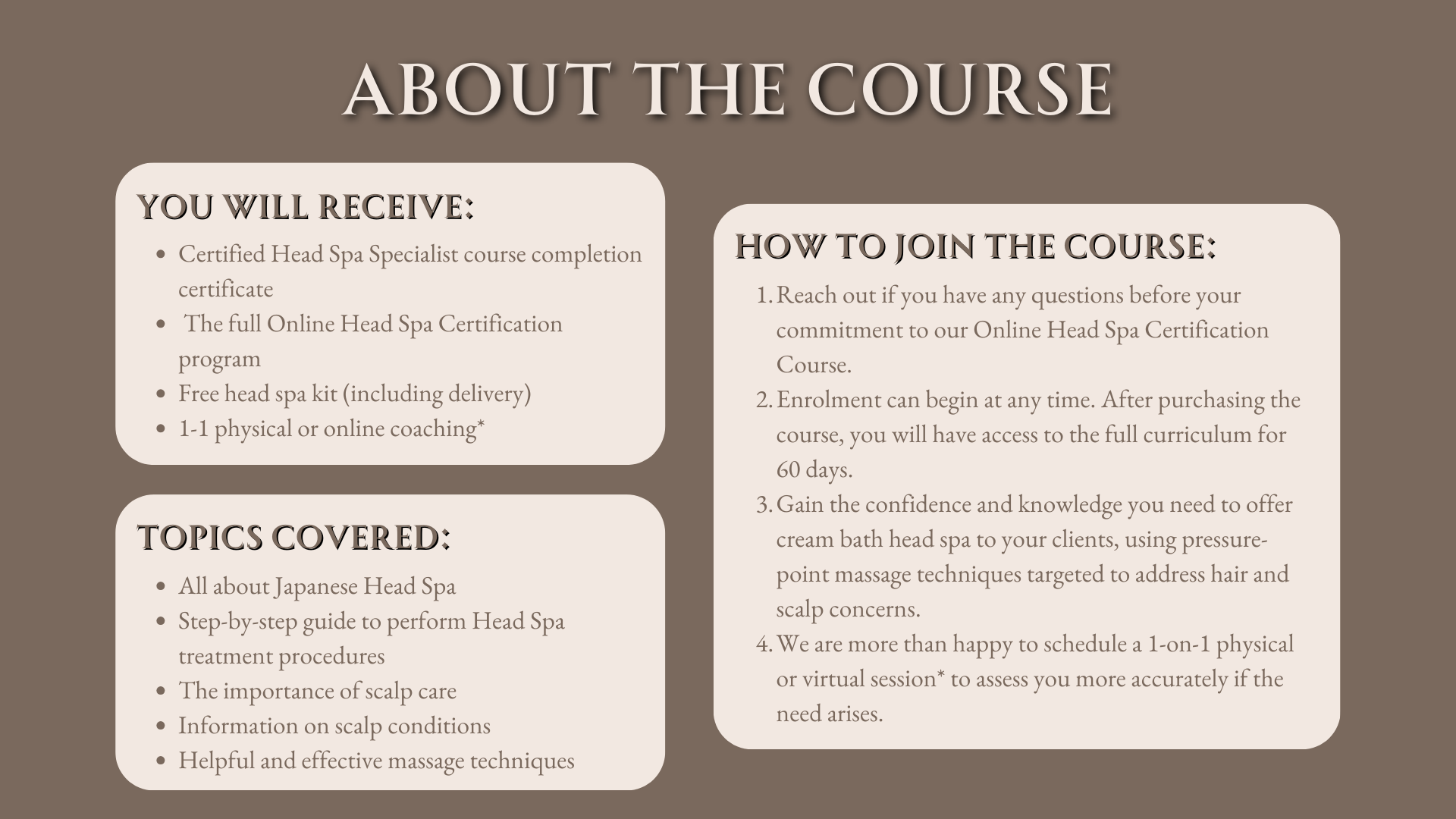 Online Head Spa Course — Barber 25 and Lily Head and Hair Spa