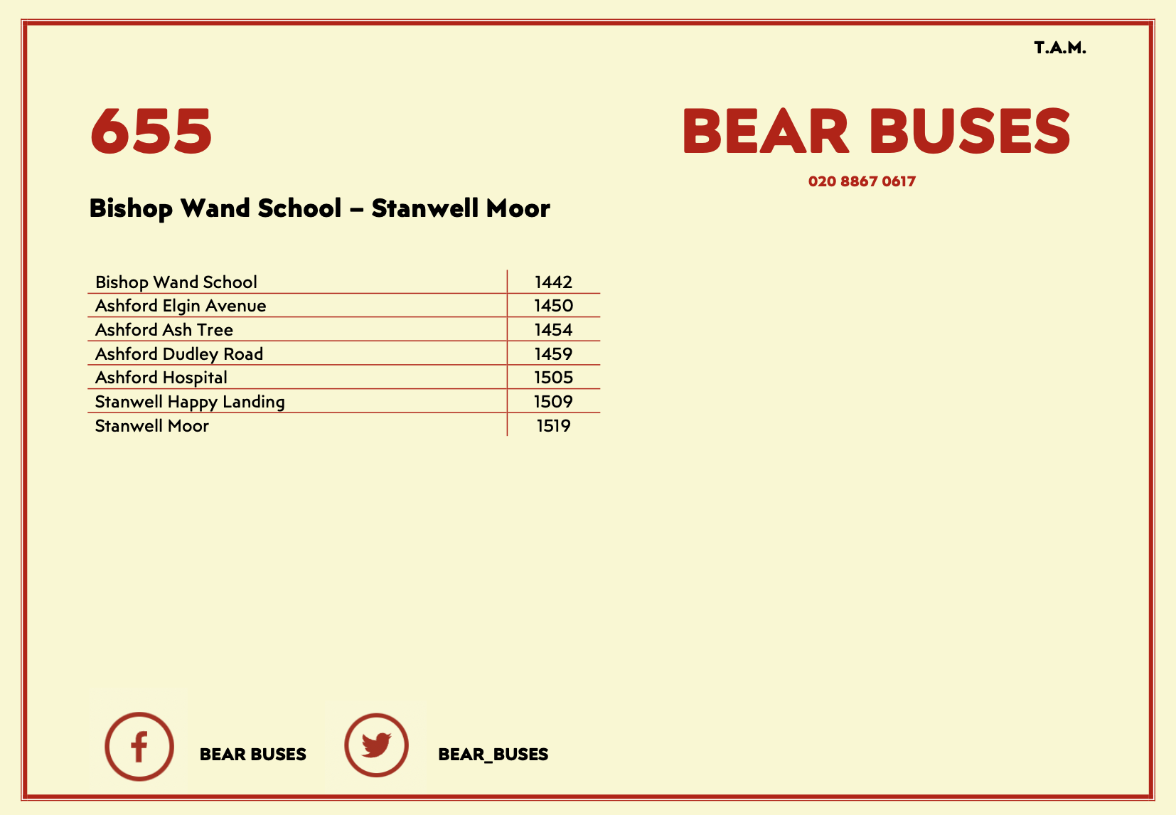 Route 655 Bear Buses