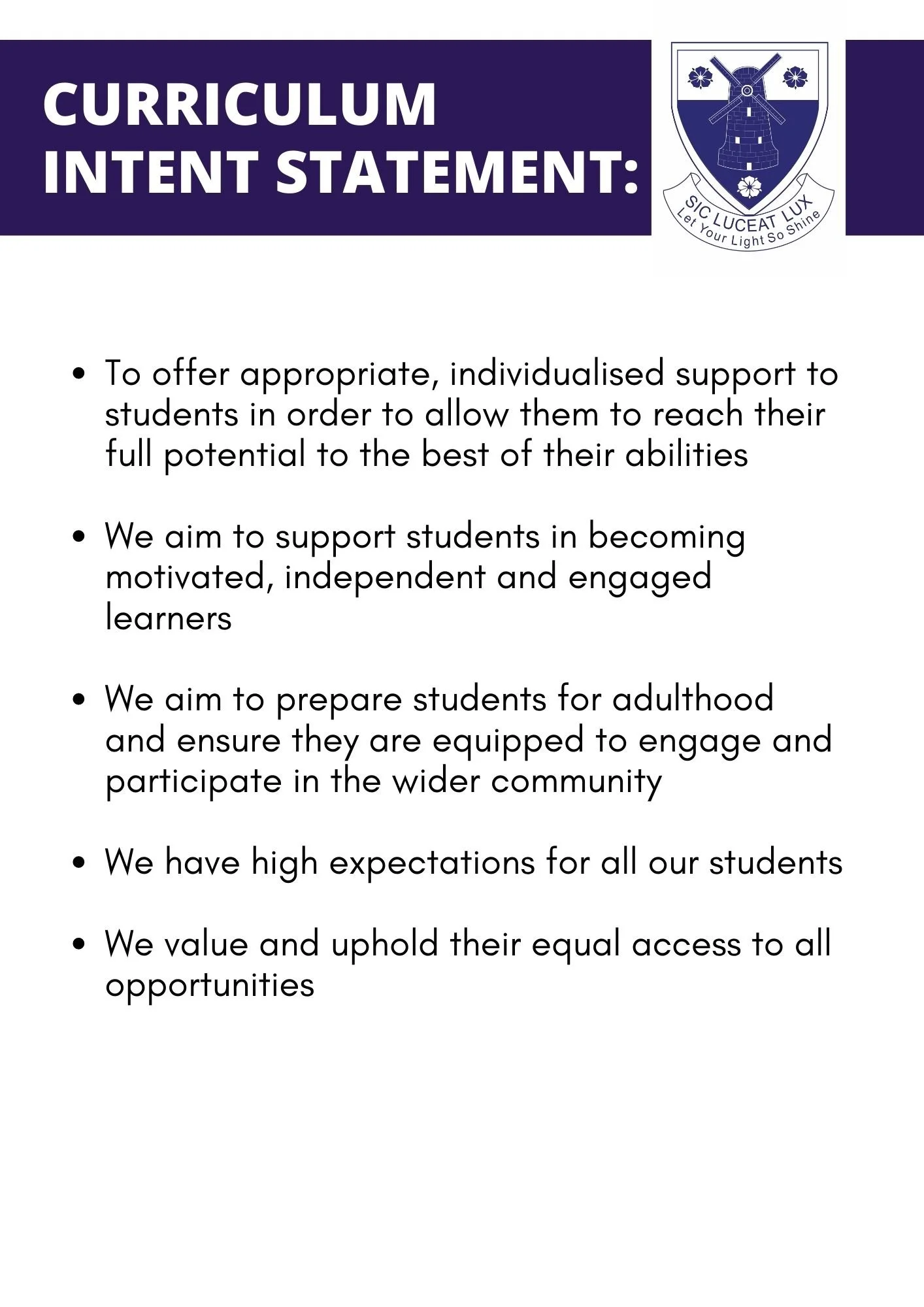 SEND - curriculum — Tolworth Girls' School & Sixth Form