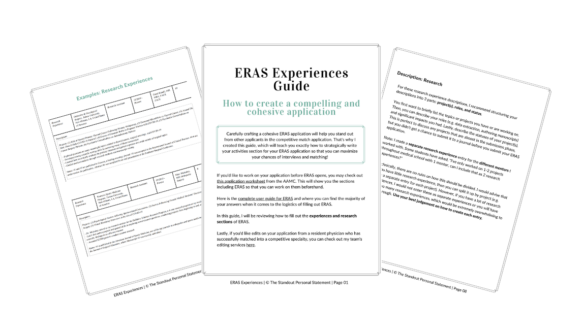 Top Residency Application ERAS Personal Statement Editing Services 2024 ...