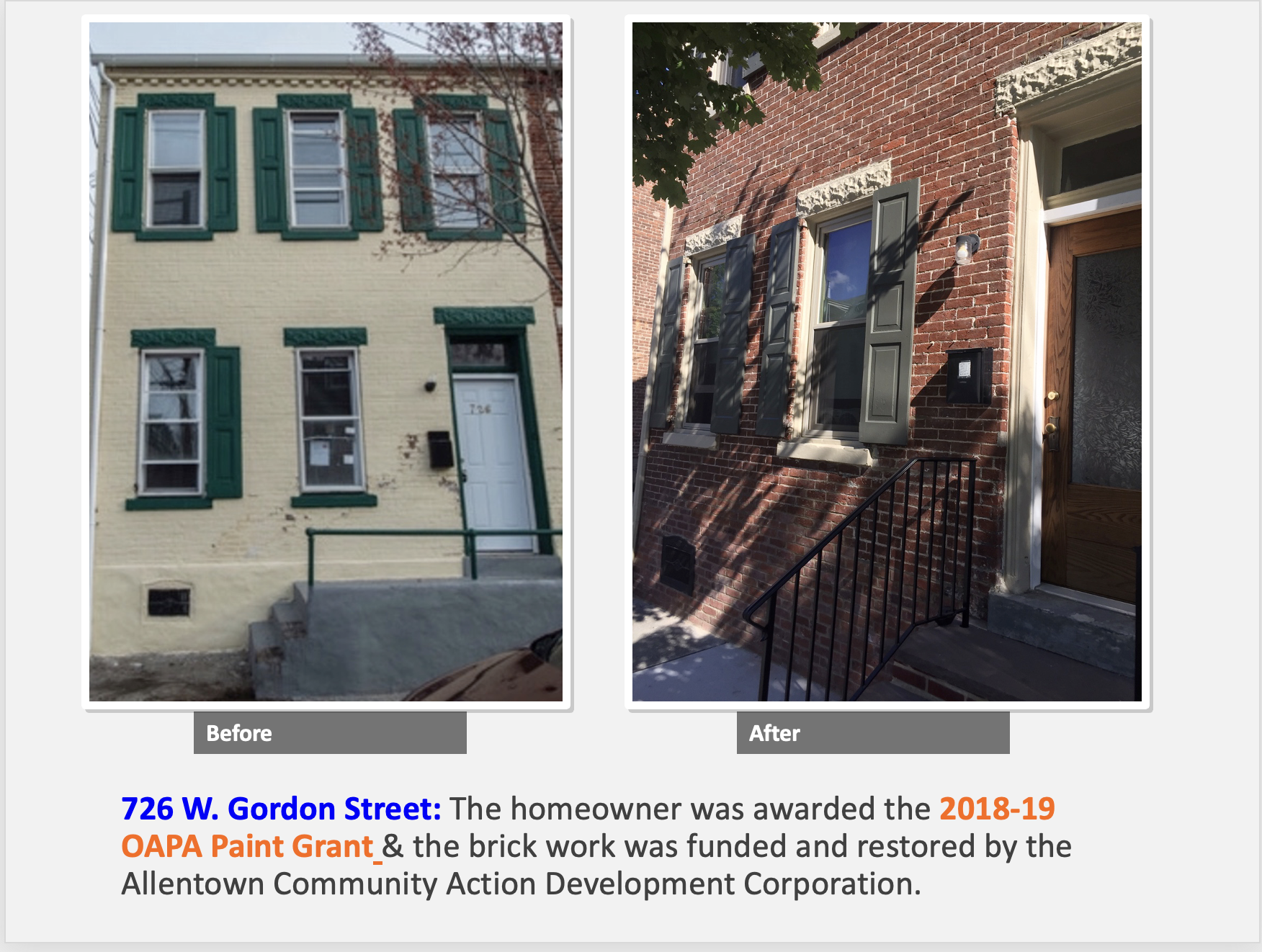 Physical Improvements — Old Allentown Preservation Association