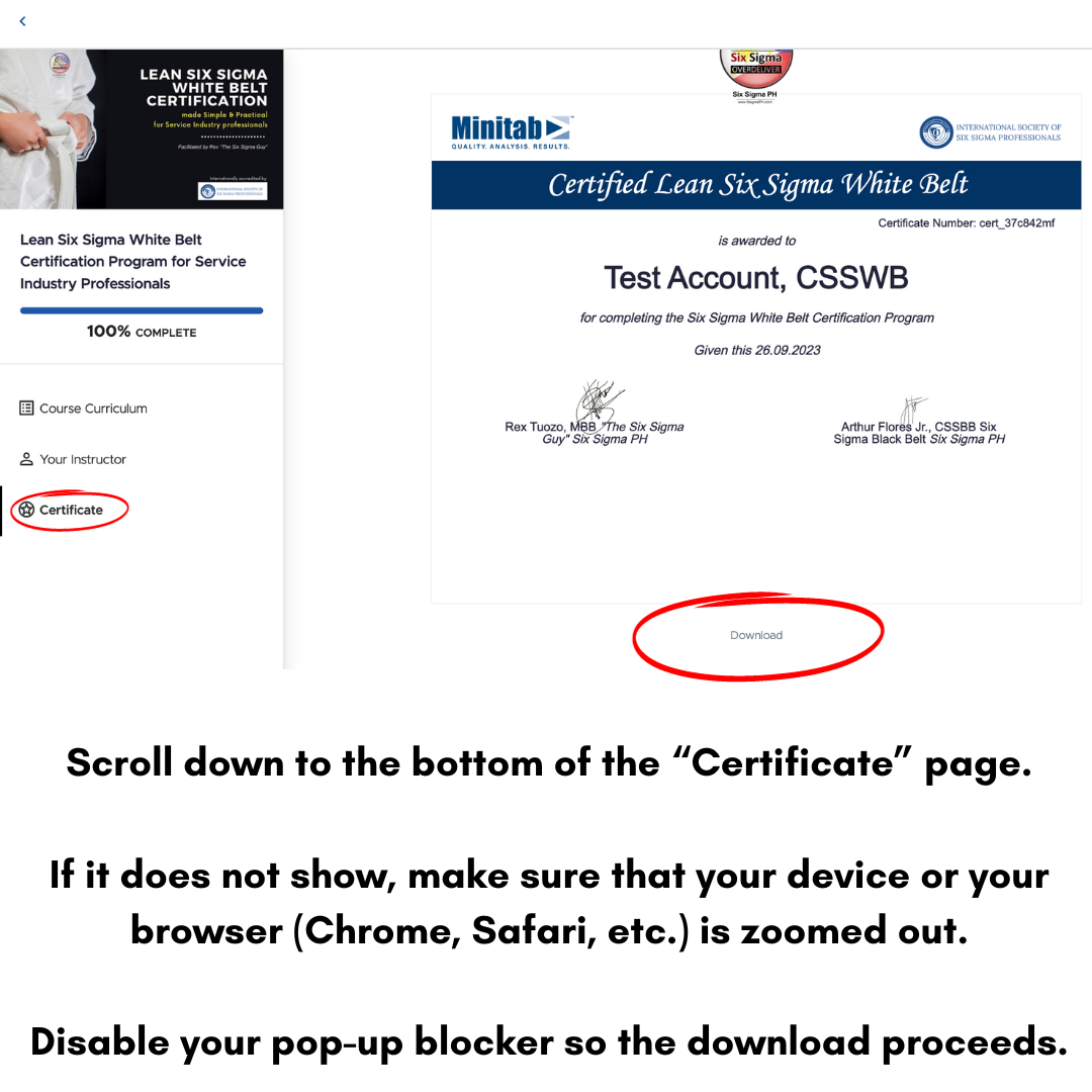 How to Download White Belt Certificate