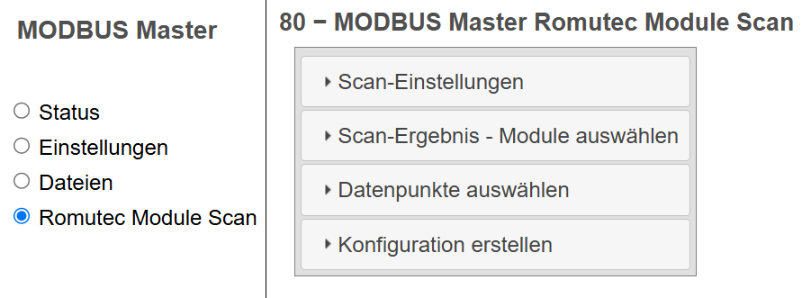 Modbus Master romutec Module Scan — Support MBS