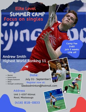 Elite Summer Camp 2023 — Lee's Badminton Professional Training Centre ...
