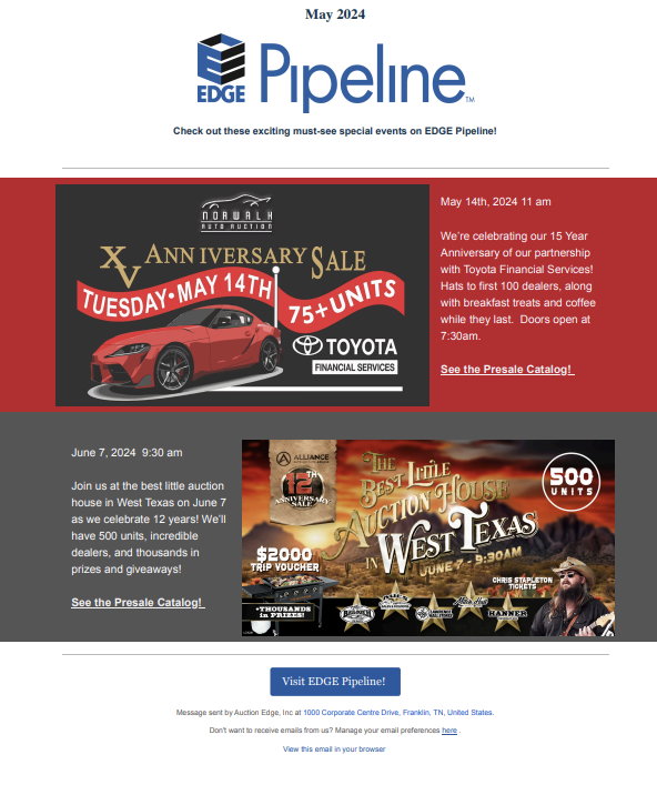 EDGE Pipeline Promotions — Auction Edge