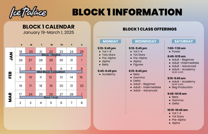 Class Schedule — Ice Palace Hawaii