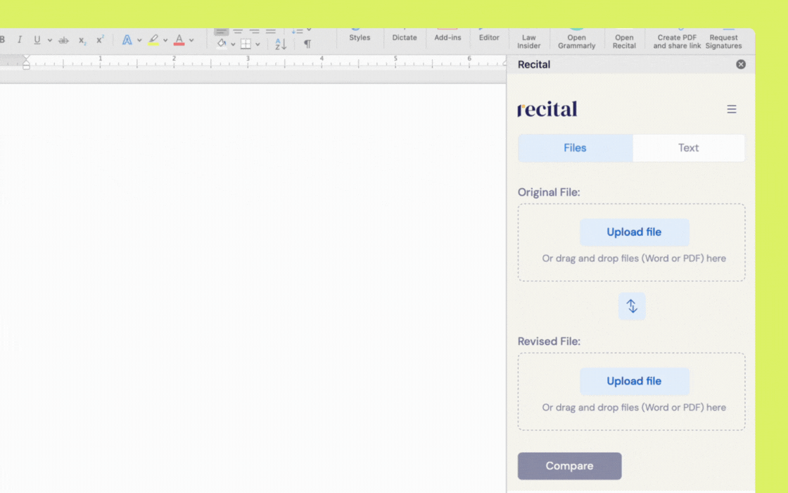 New in Recital: Redline AI Change Summary, Comparisons in Word, UX ...