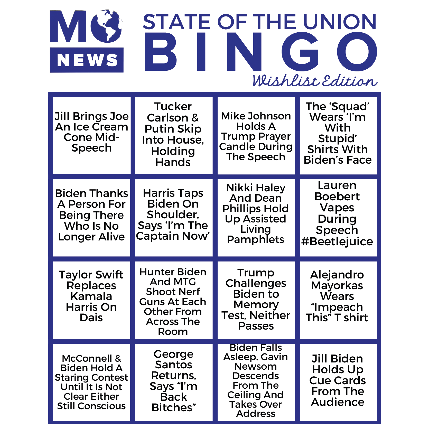 State of the Union Bingo — Mo News