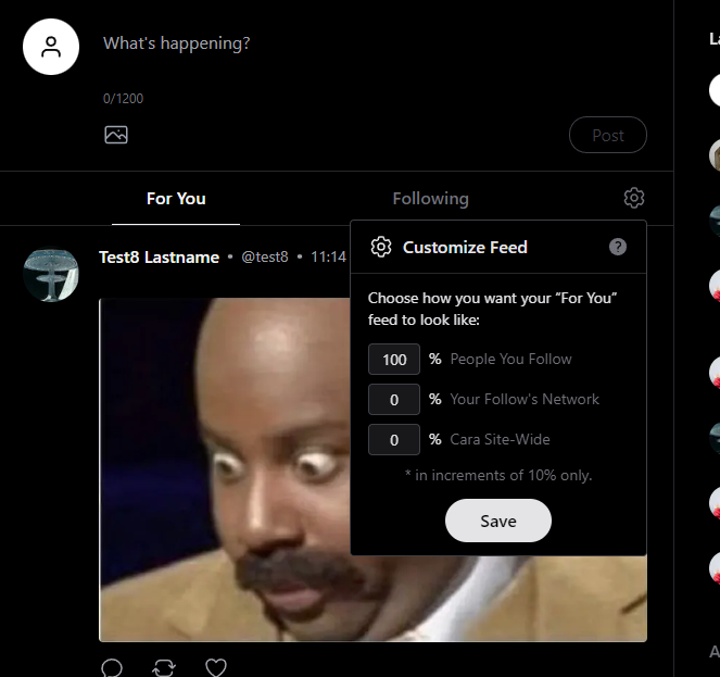 Dev Update #5 - Home Feed Customization — Cara - Artist Social ...