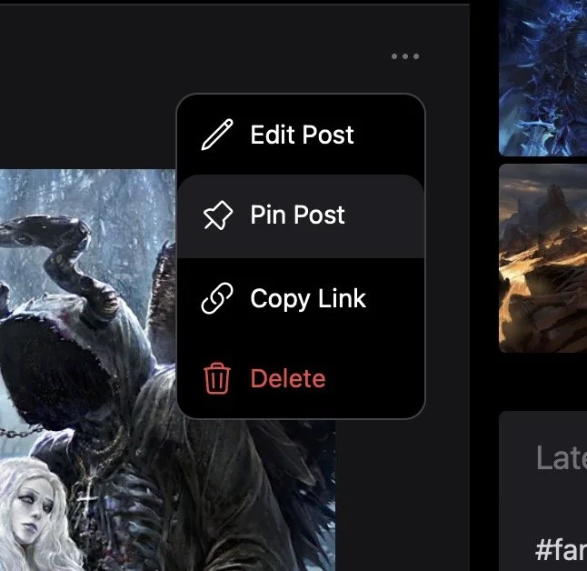 Dev Update 8 - Pinned Posts — Cara - Artist Social & Portfolio Platform