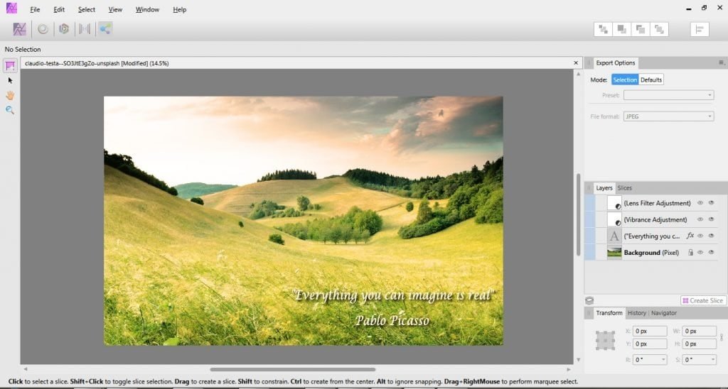 How to Use the Export Persona in Affinity Photo