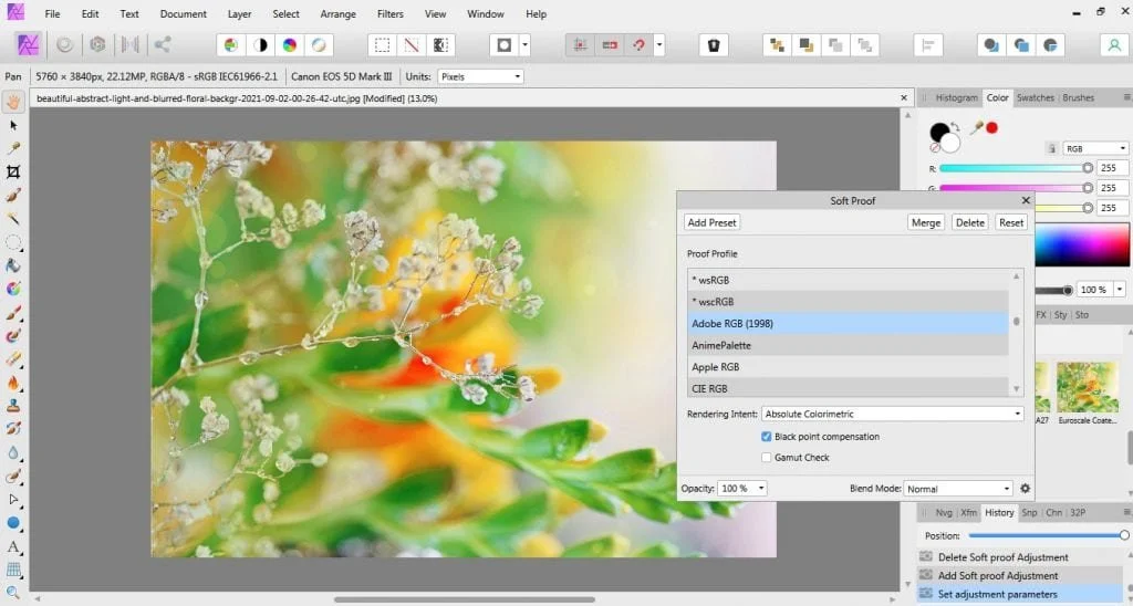 Affinity Photo Printing and Soft Proofing
