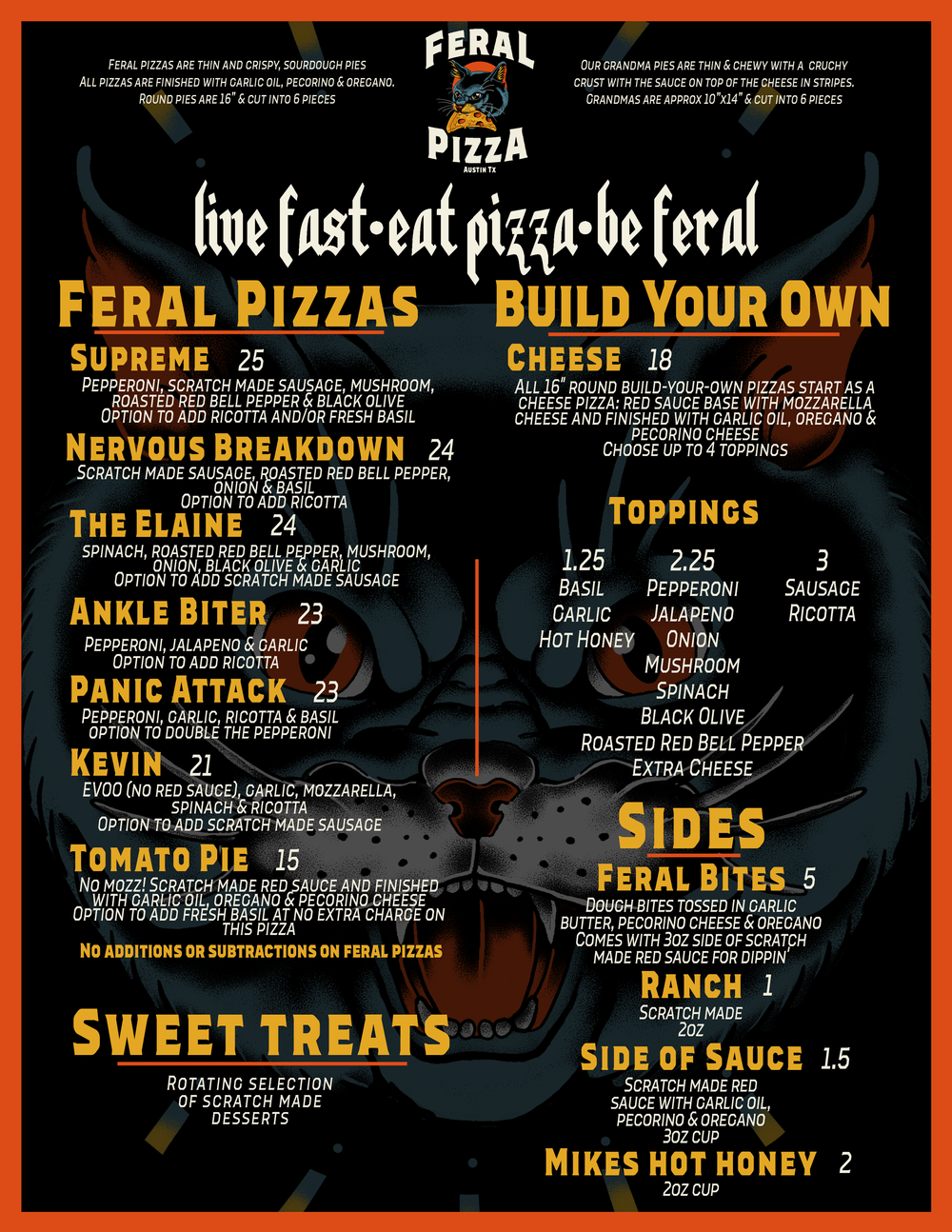 Menu — Feral Pizza