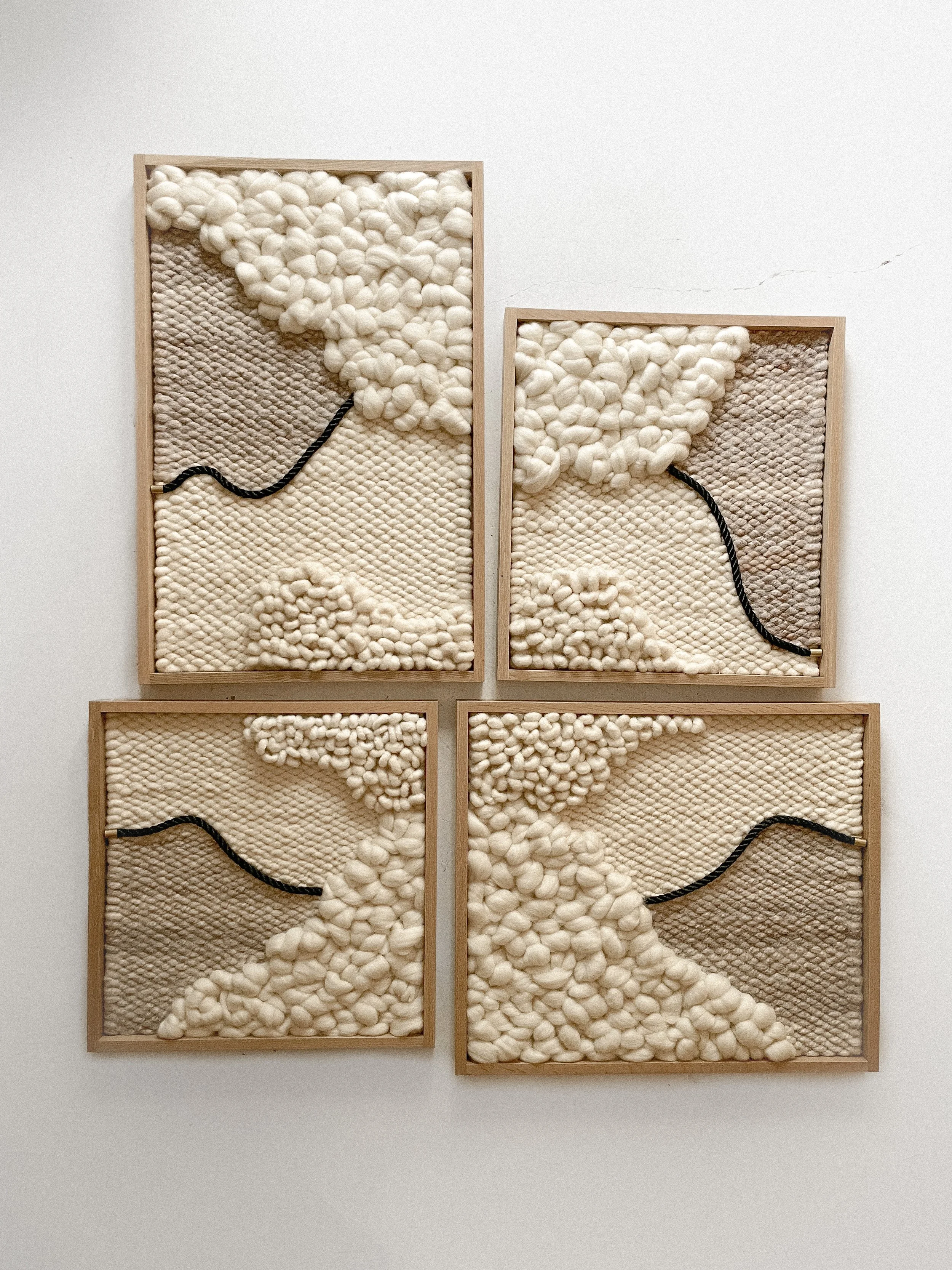 Four Panel Framed Weaving Austin — FIBROUS | Custom Fiber Art ...