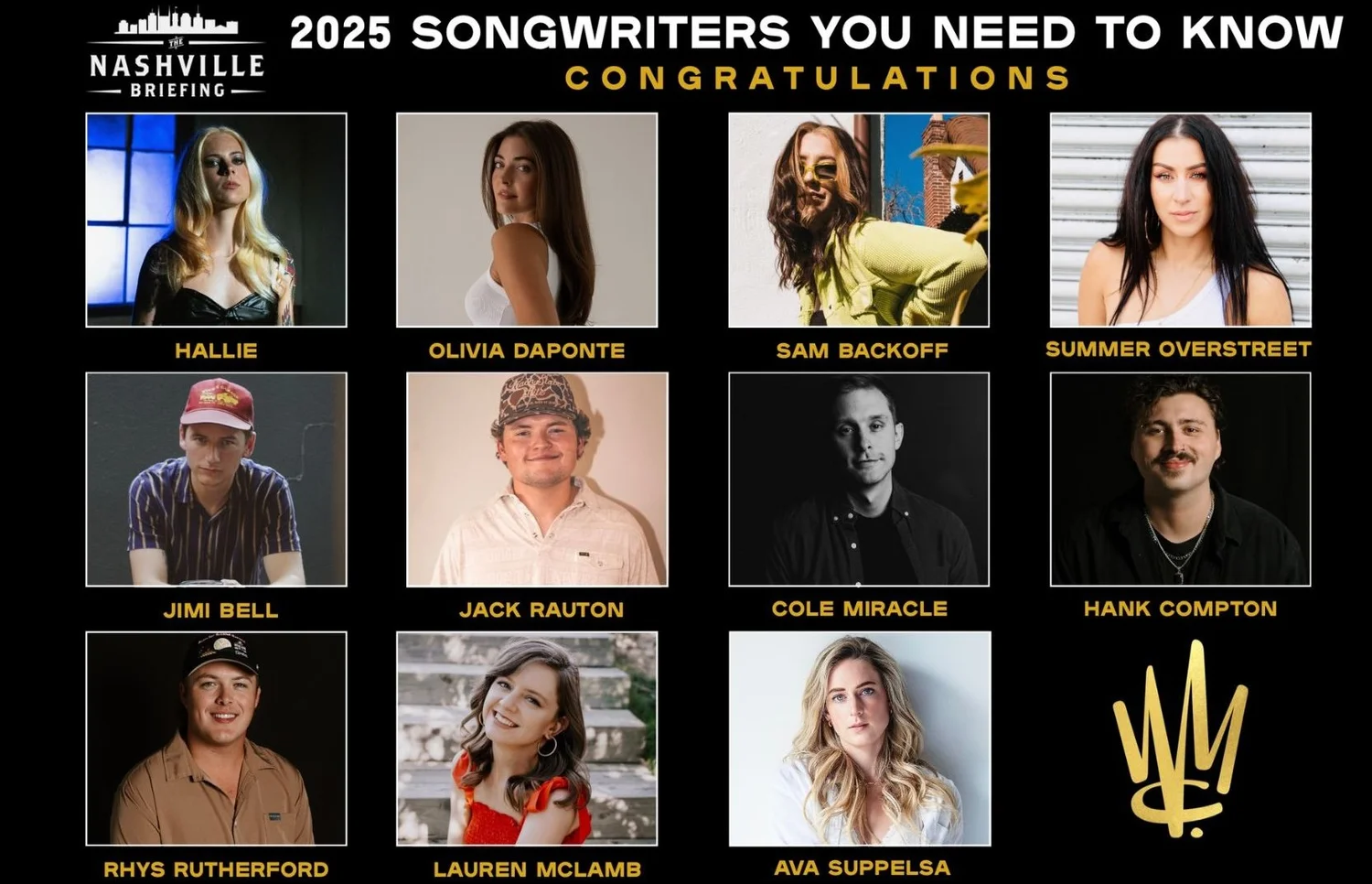 25 Songwriters You Need To know — The Nashville Briefing