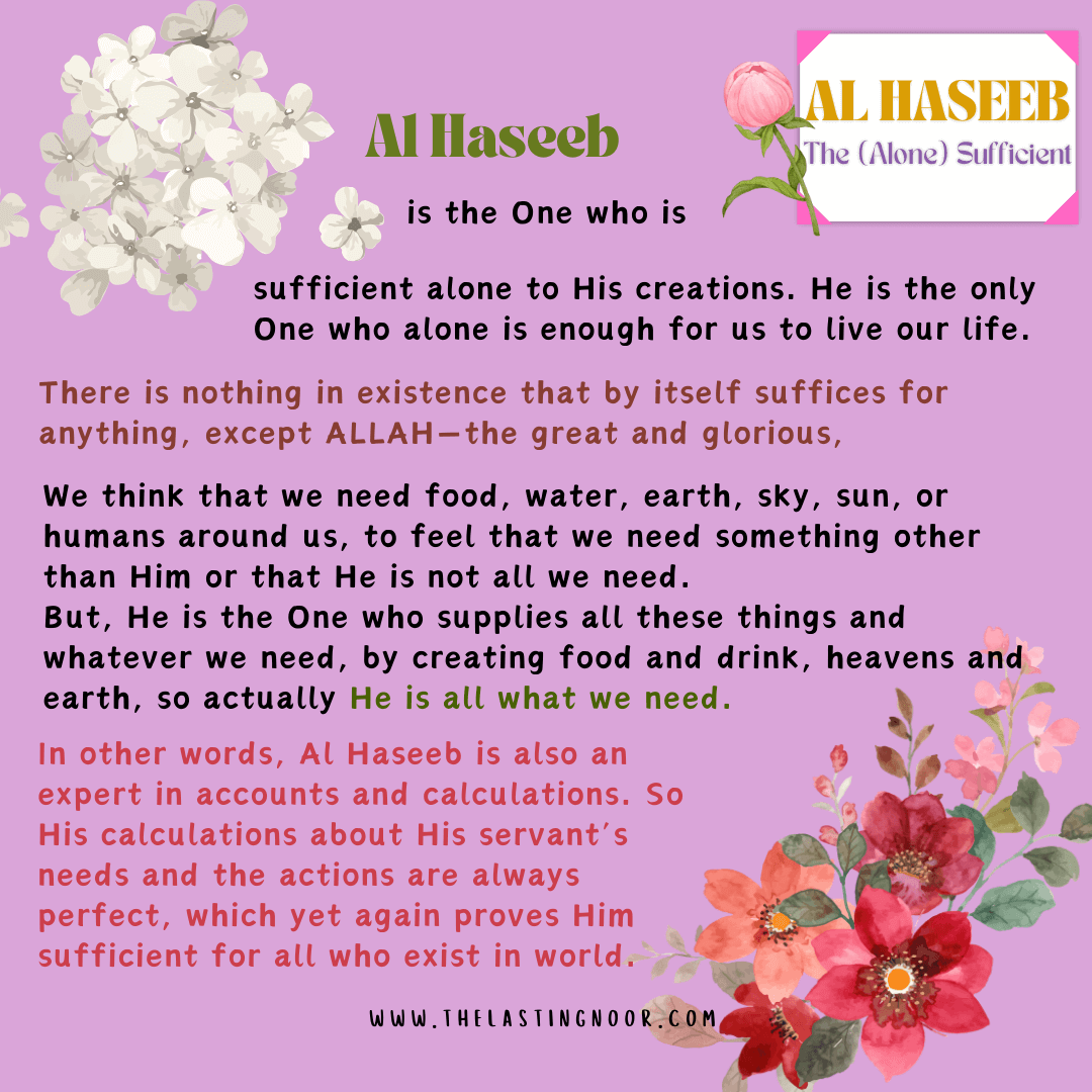 Al Haseeb - The (Alone) Sufficient — The Lasting Noor