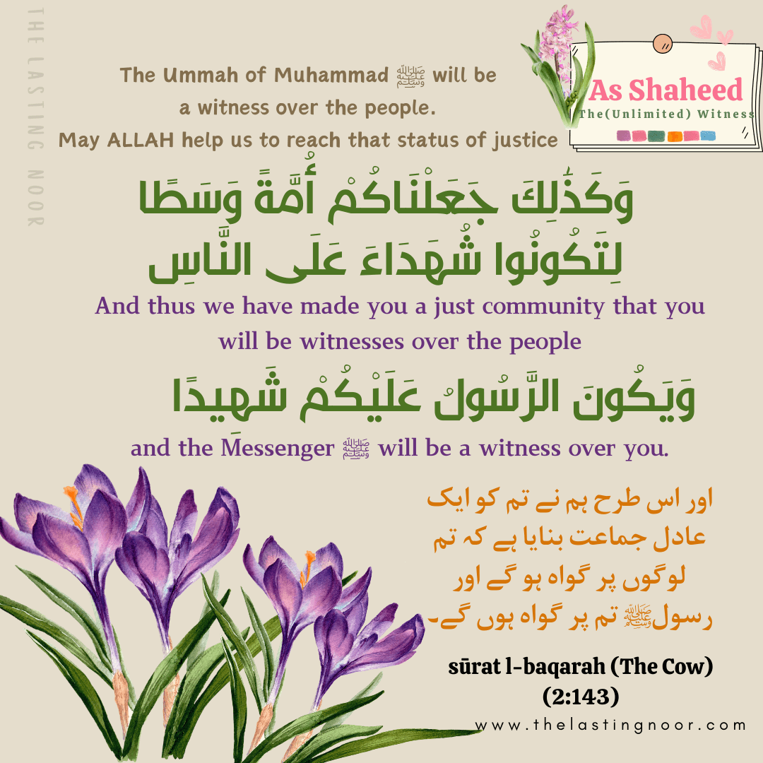 As Shaheed - The (Unlimited) Witness — The Lasting Noor