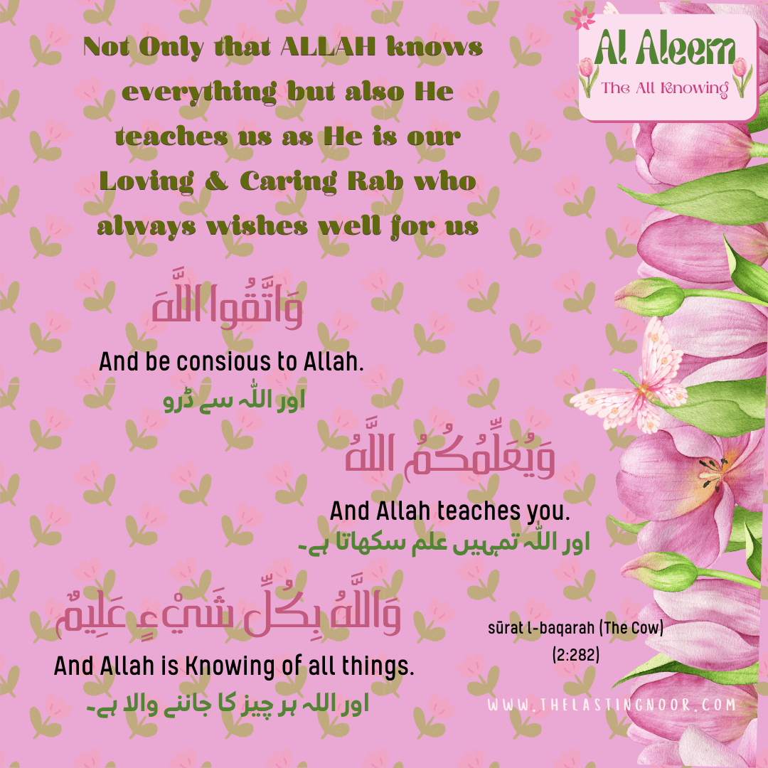 Al Aleem - The All Knowing — The Lasting Noor