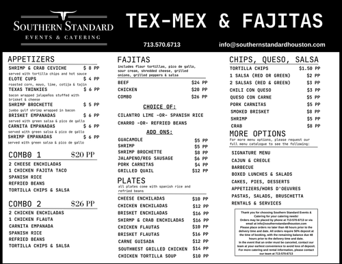Explore Our Diverse Catering Menu - Southern Standard Houston ...