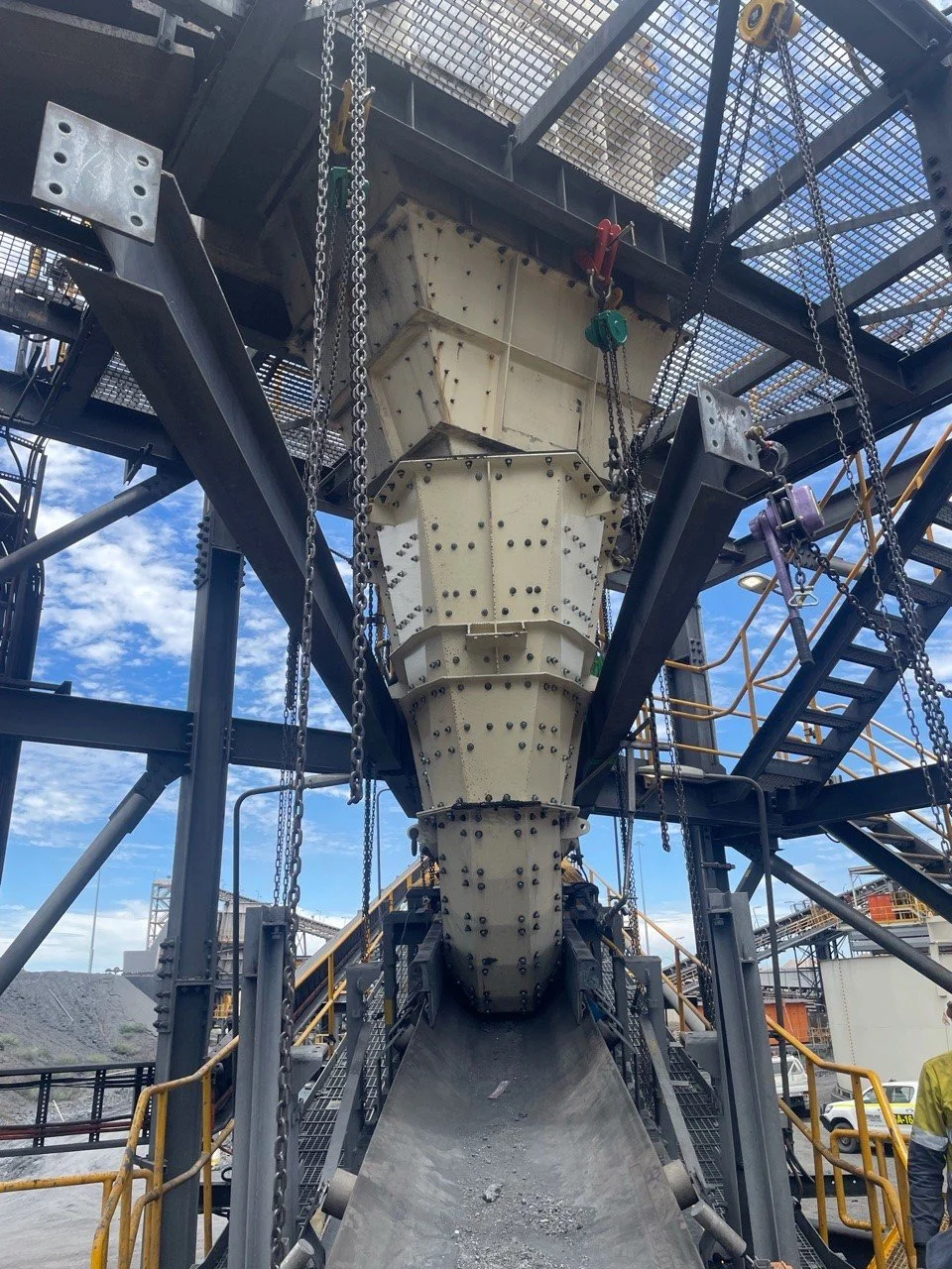 Discharge chute replacement — Steelarc Engineering