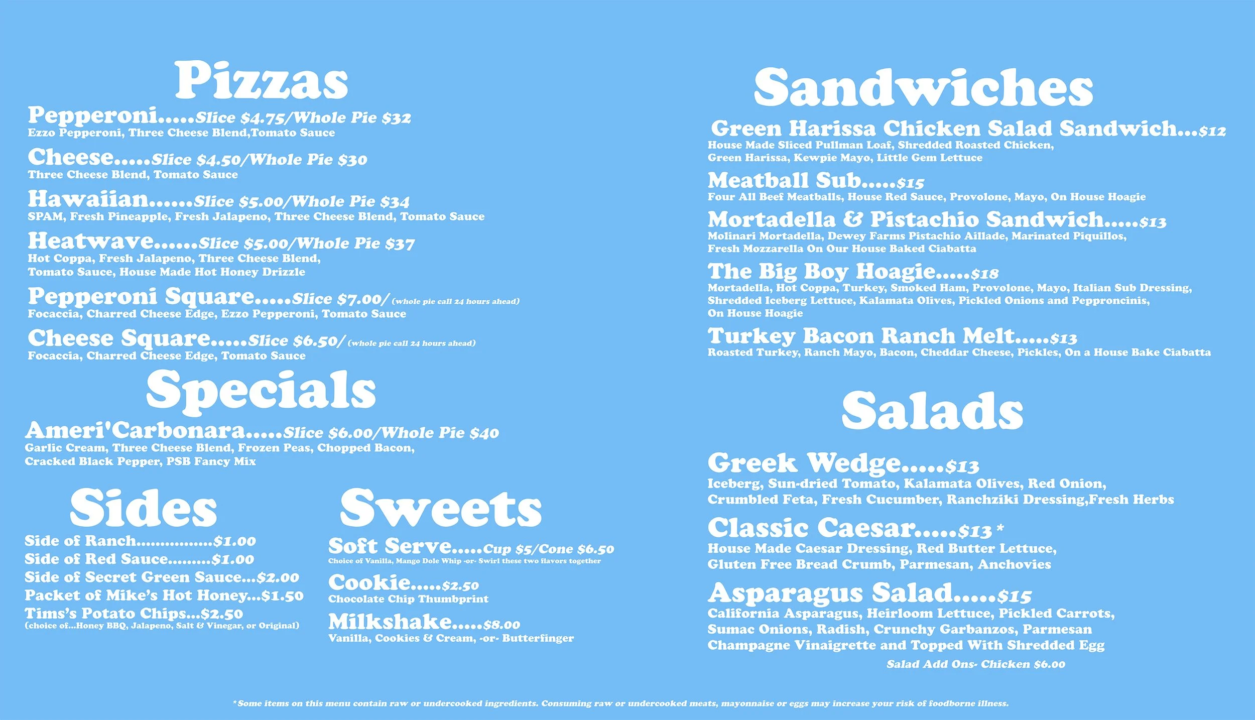 Menu — Pizza Supreme Being