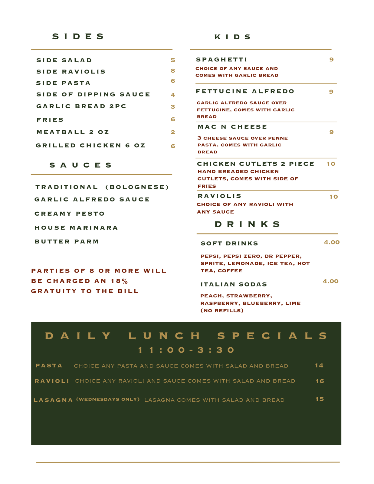 Menu — Noni Vita Ravioli Company & Delicatessen