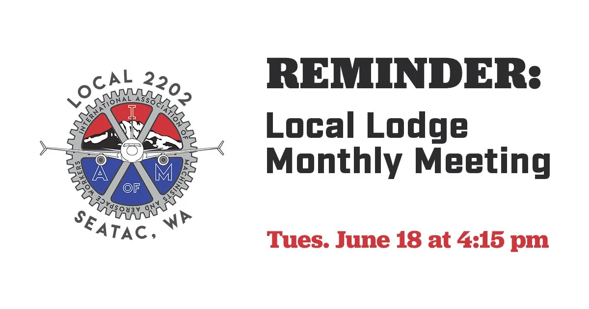 Calendar Events — IAM Local Lodge 2202