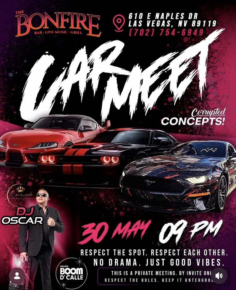 Car Meet Corrupted Concepts The Bonfire Bar may 30th 2026 - Revrottle ...