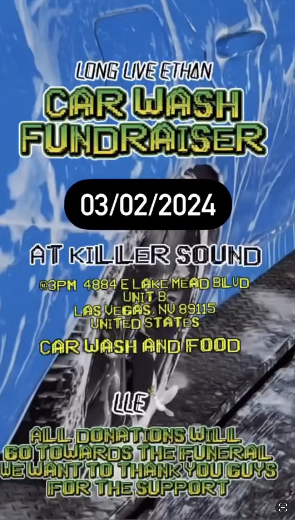 Long Live Ethan Car Wash Fundraiser at Killer Sound March 2nd 2025 ...