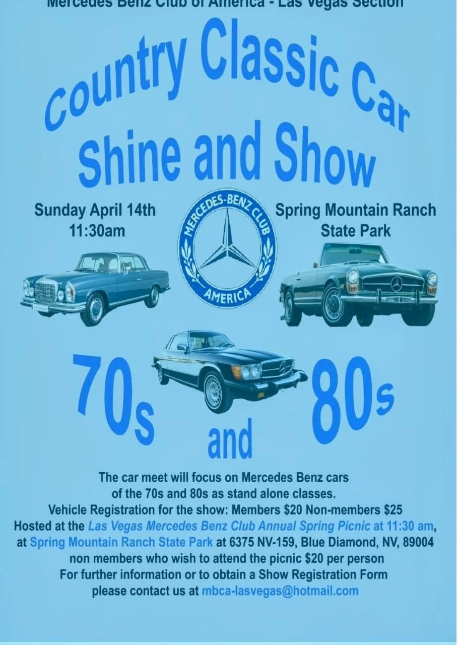70s and 80s Mercedes Country Classic Car Shine and Show Spring Mountain ...