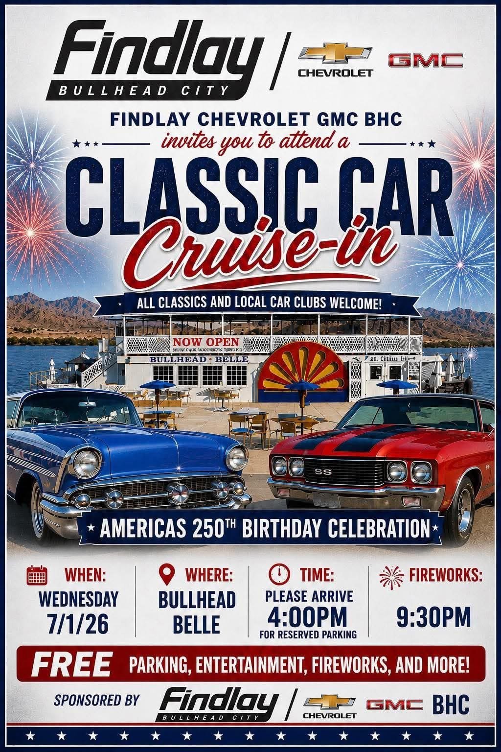 Classic Car Cruise In Findlay Bullhead City july 1st 2026 - Revrottle ...