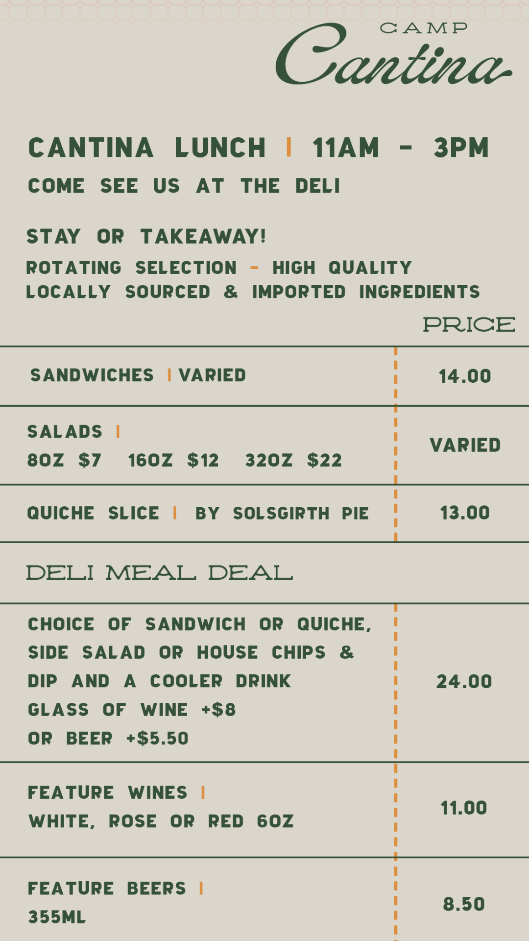 Menu — Camp Cantina