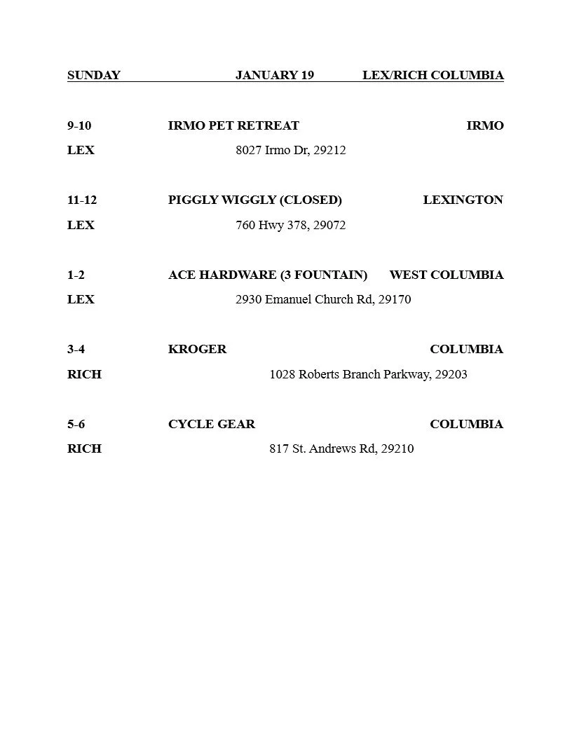 Schedule — Pet Med Mobile